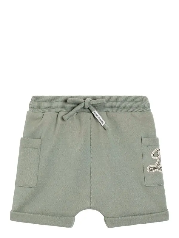 Dolce & Gabbana Fleece Bermuda Shorts With Embroidery - Green