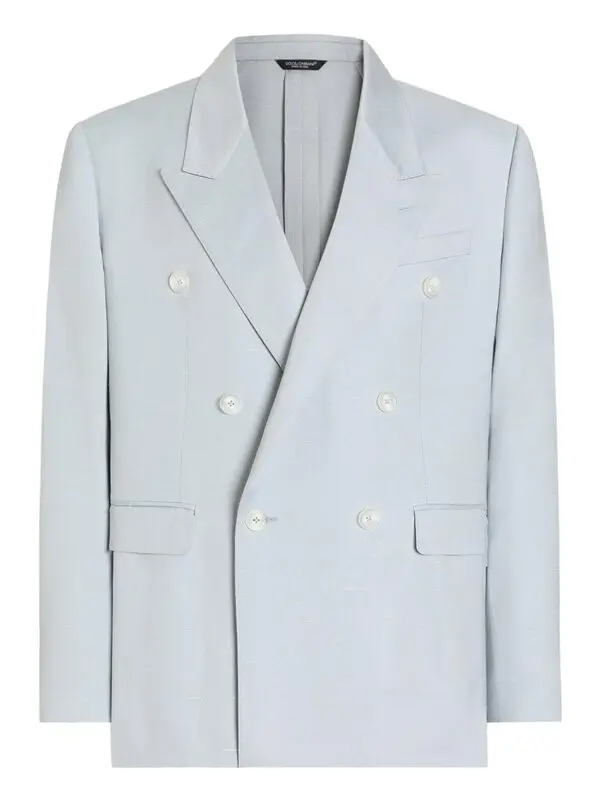 Dolce & Gabbana Shantung Viscose Double-breasted Jacket - Azure