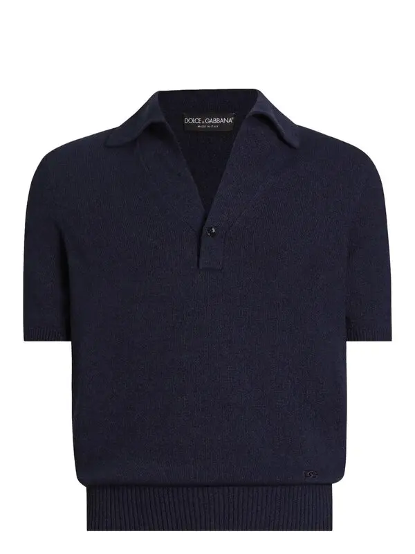 Dolce & Gabbana Cotton Blend Polo Shirt - Blue