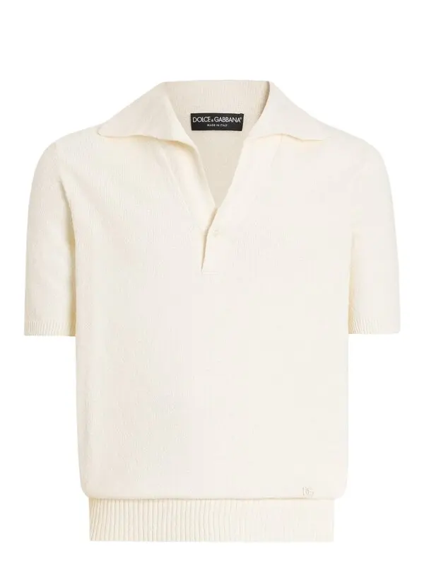 Dolce & Gabbana Cotton Blend Polo Shirt - Beige