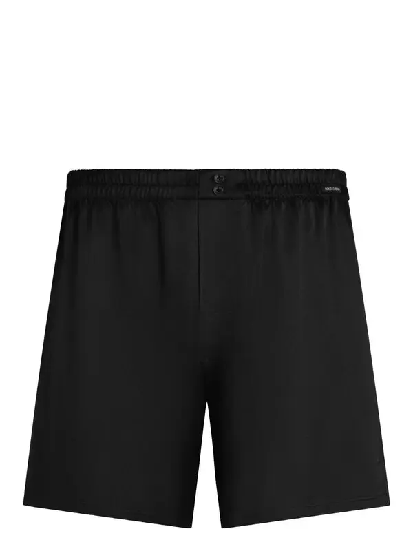 Dolce & Gabbana Silk Satin Boxer Shorts - Black