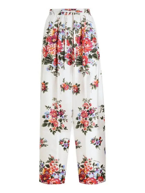 Dolce & Gabbana Floral Print Twill Trousers - Multicolor