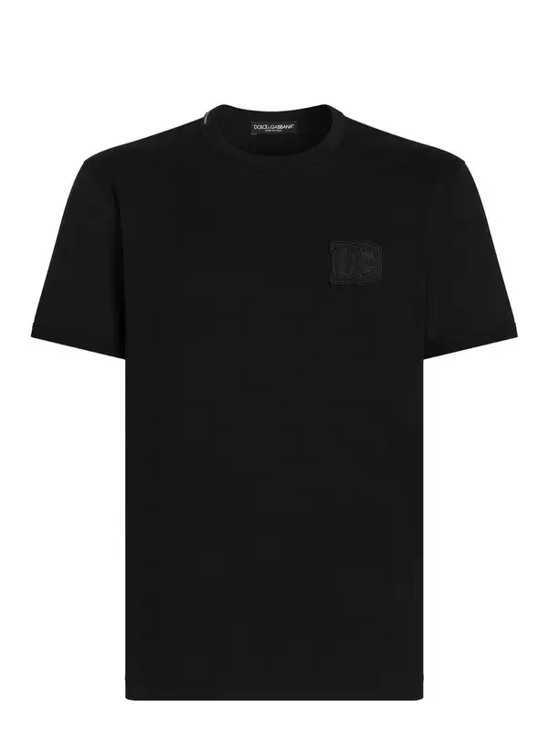 Dolce & Gabbana Cotton T-shirt With Patch - Black