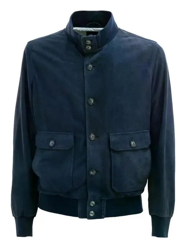 BARBA NAPOLI Button Pocket Jacket - Blue
