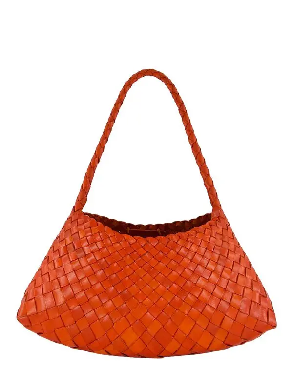 Dragon Diffusion Rosanna Naranja Woven Leather Baguette - Orange