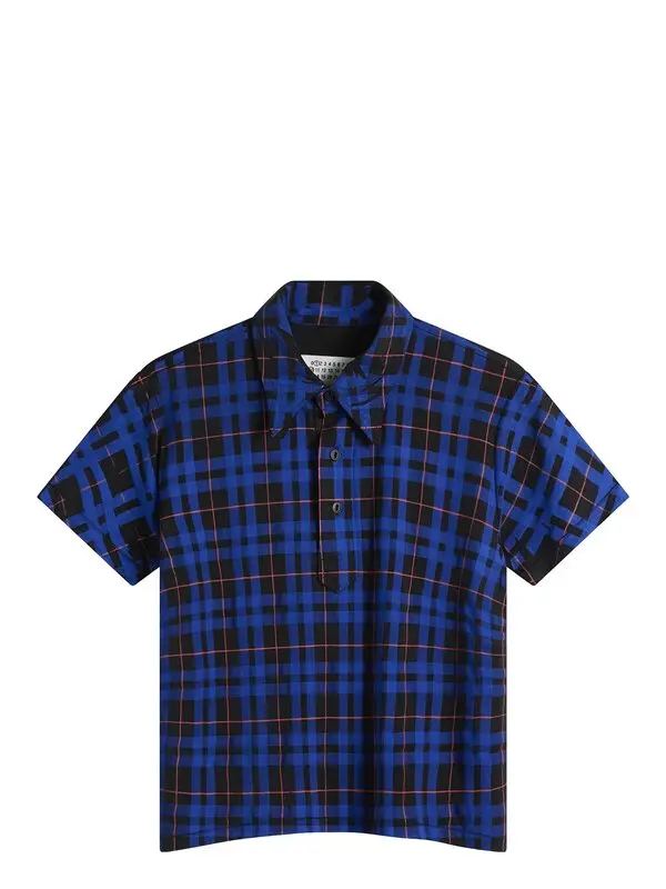 MAISON MARGIELA Check Polo Top - Blue/black