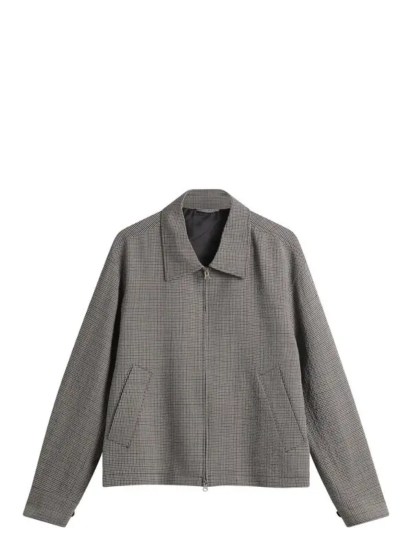 MFPEN Check Cropped Mail Jacket - Taupe