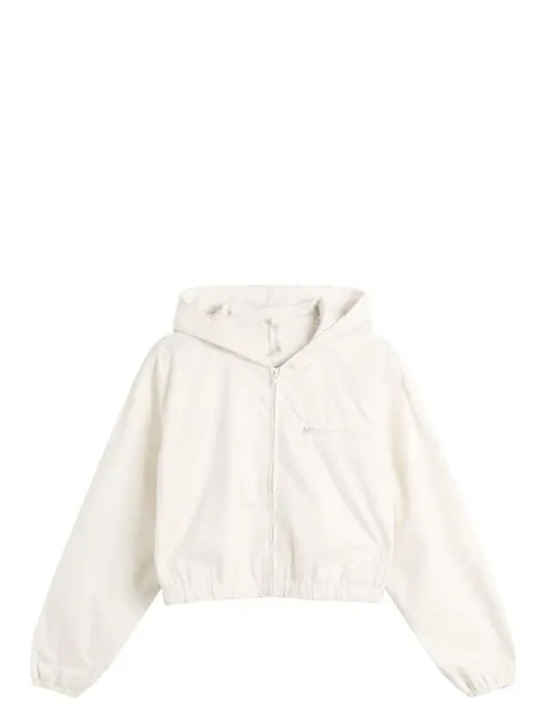 SKIMS Sateen Crop Zip Up Jacket - Egret