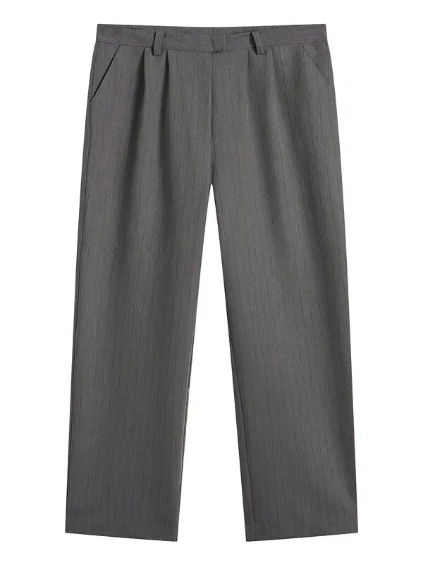 HOSBJERG Noor Pinstripe Trousers - Asphalt