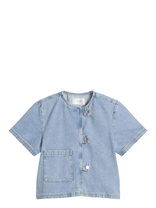 HOSBJERG Bailey Denim Top - Light Blue