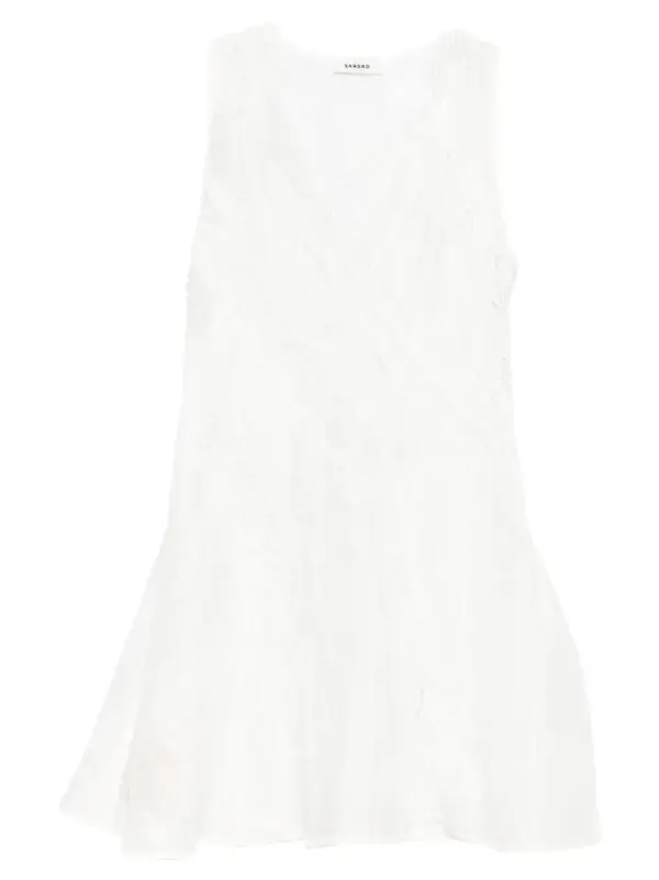 Sandro Blandine Lace-band Mini Dress - White