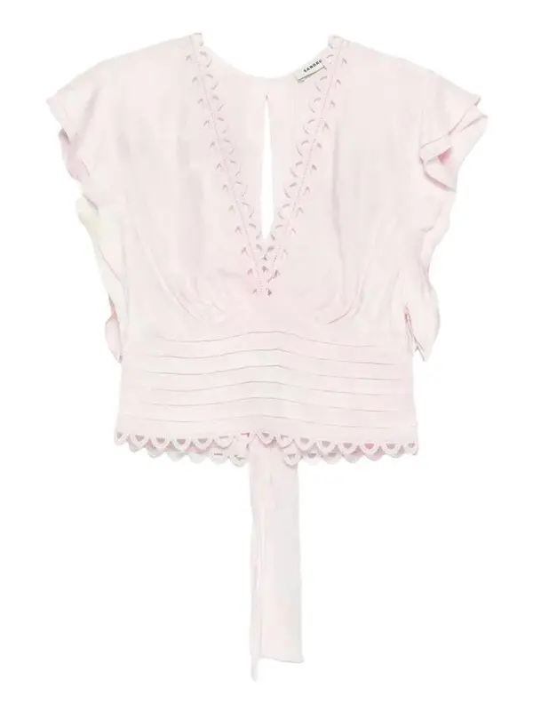 Sandro Lace-detail Top - Pink