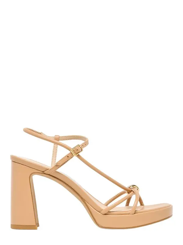DOLCEVITA Odete Platform Heels - Lt Tan Leather