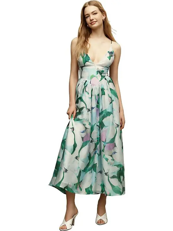 Bardot Arletha Halter Maxi Dress - Green Pattern