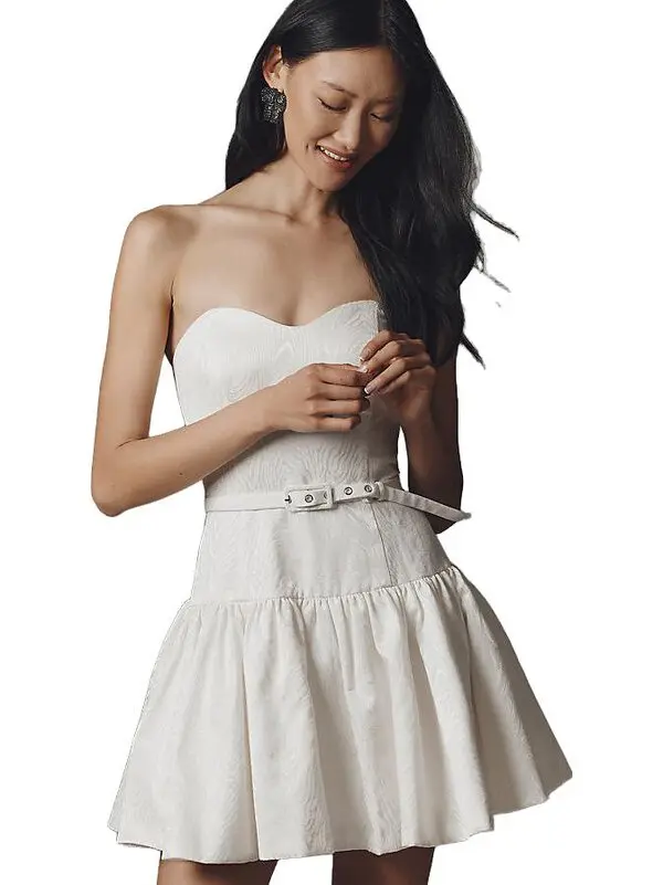 HUTCH Junie Strapless Mini Dress - White