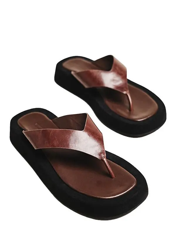 TONY BIANCO Ives Thong Sandals - Chocolate
