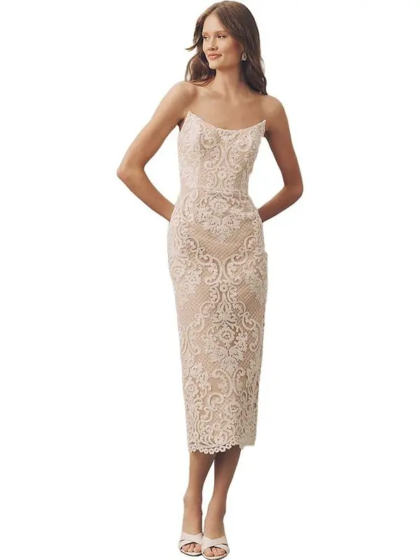 HELSI Kendall Lace Midi Dress - Off-white