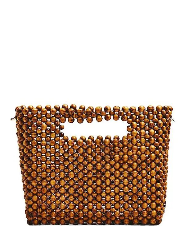 Dolce Vita Lzy Wood Beaded Handbag - Natural