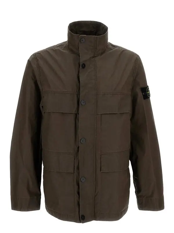 Stone Island Waxed Field Jacket - Brown