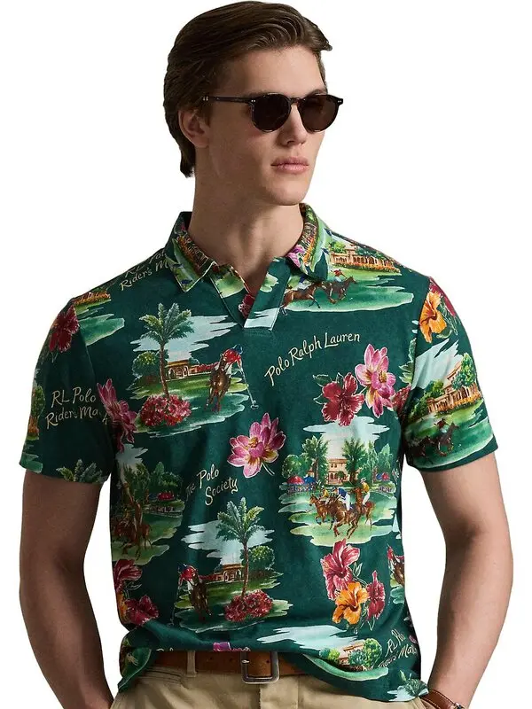 Ralph Lauren Standard Fit Tropical Jersey Polo Shirt - Polo Society Match