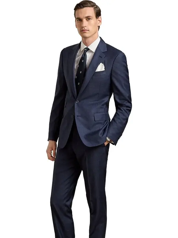 Ralph Lauren Gregory Hand-tailored Sharkskin Suit - Navy