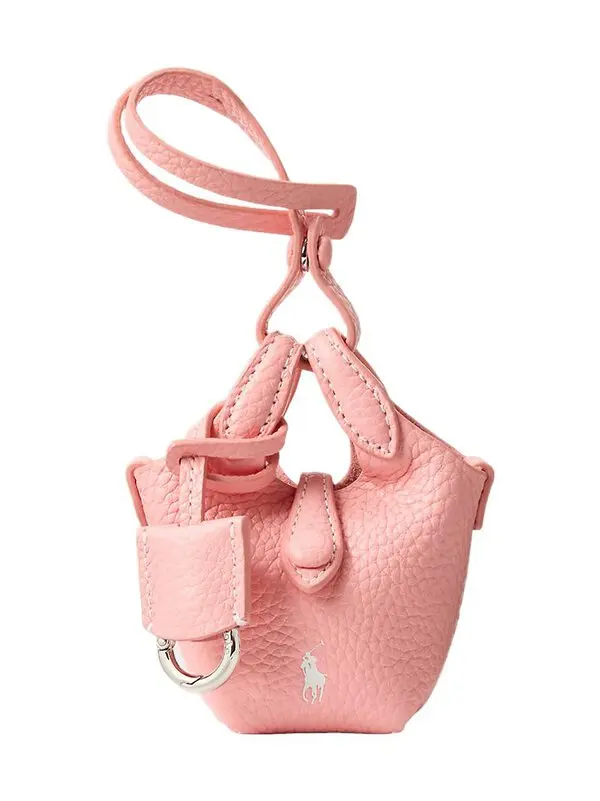 Ralph Lauren Polo Play Leather Bag Charm - Coral
