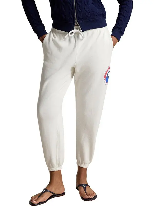 Ralph Lauren Wave-logo Lightweight Fleece Sweatpant - Deckwash White