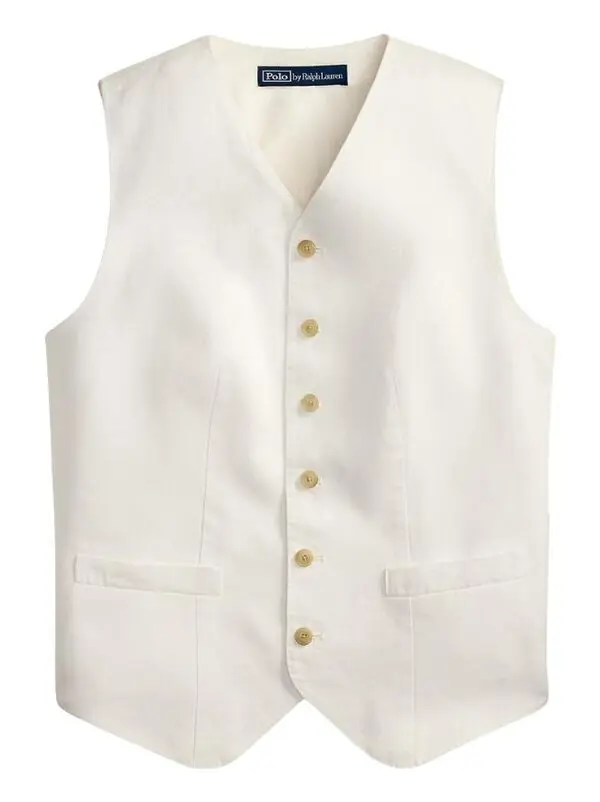 Ralph Lauren Buttoned Linen Vest - Nevis