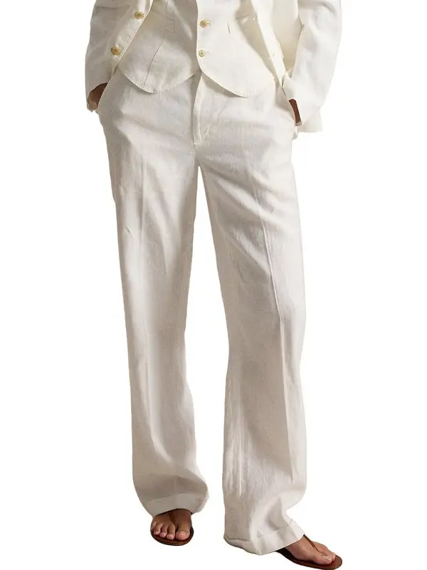 Ralph Lauren Linen High-rise Straight Pant - Nevis