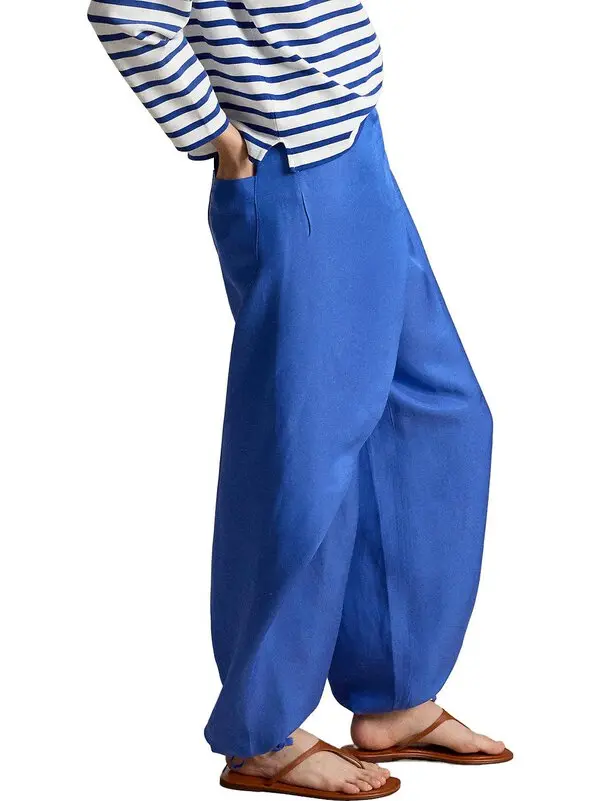 Ralph Lauren Tie-front Wrap Pant - Gala Blue