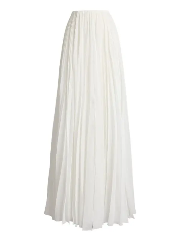 Ralph Lauren Niccola Pleated Jersey Maxi Skirt - Cream
