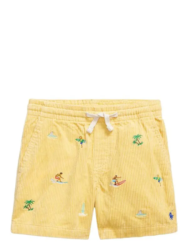 Ralph Lauren Embroidered Corduroy Prepster Short - Beach Yellow
