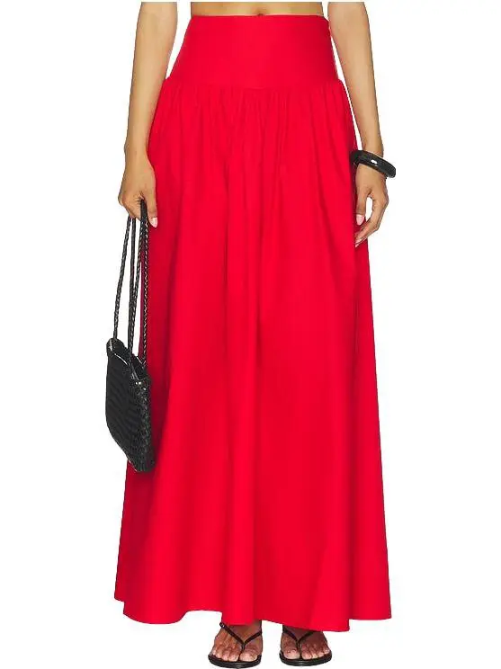 Susana Monaco Drop Waist Maxi Skirt - Red