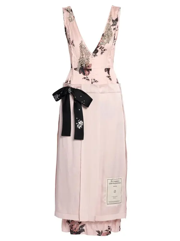 Erdem Satin Cady Embellished Midi Dress - Multi
