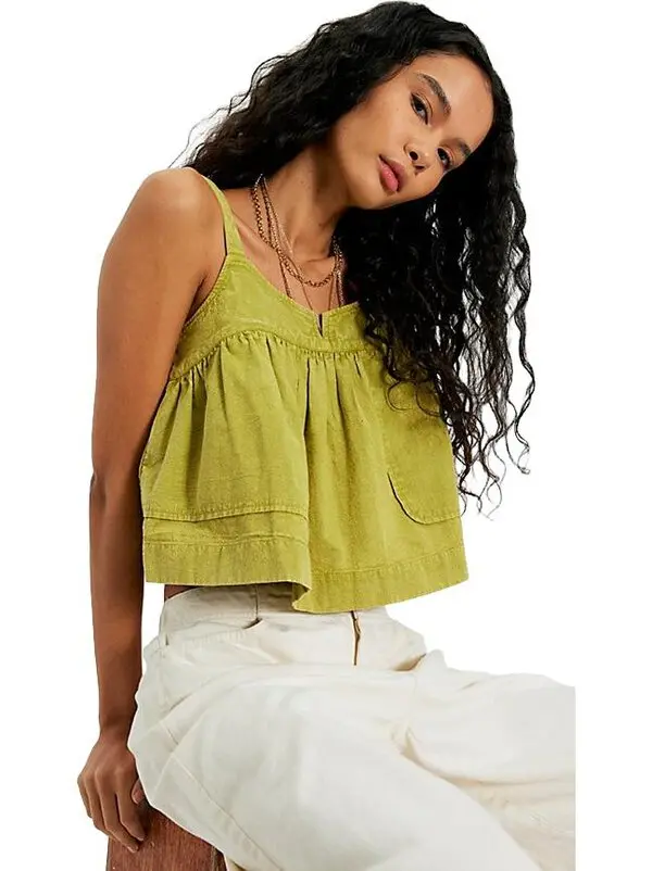 Free People We The Free Sunbleached Tank - Green Envy