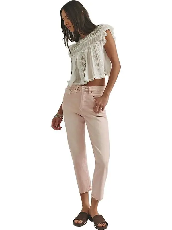 LEVI'S 501 Cropped Straight Leg Jeans - Chipped Sepia Rose