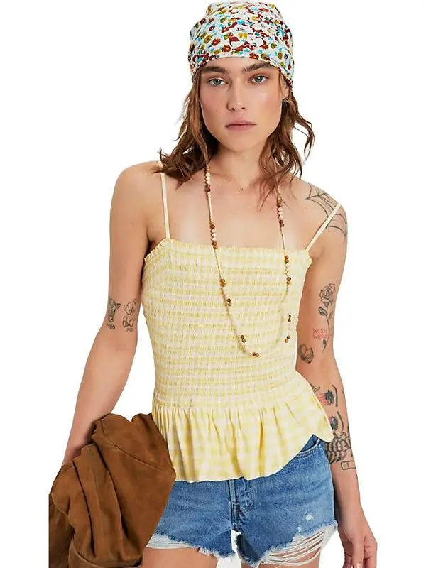 Free People Sundance Tank Top - Dandelion Combo - Gingham
