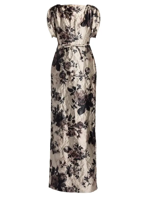 Erdem Textured Satin Gown - Print