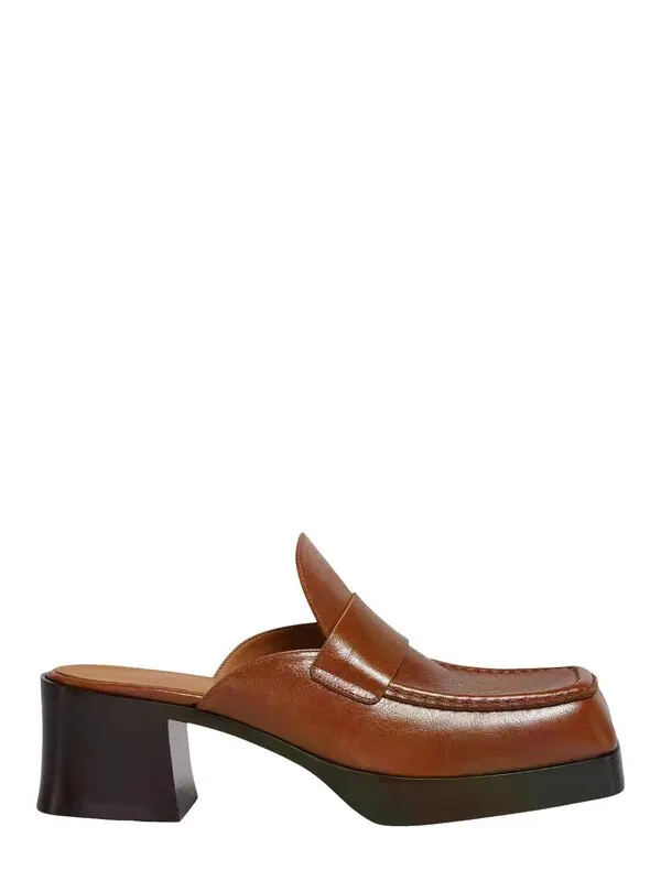 Marni 60mm Leather Mules - Brown