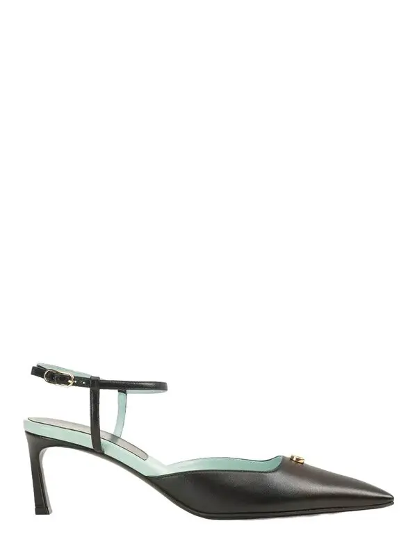 SERGIO ROSSI Ankle-strap Logo-detail Pumps - Black