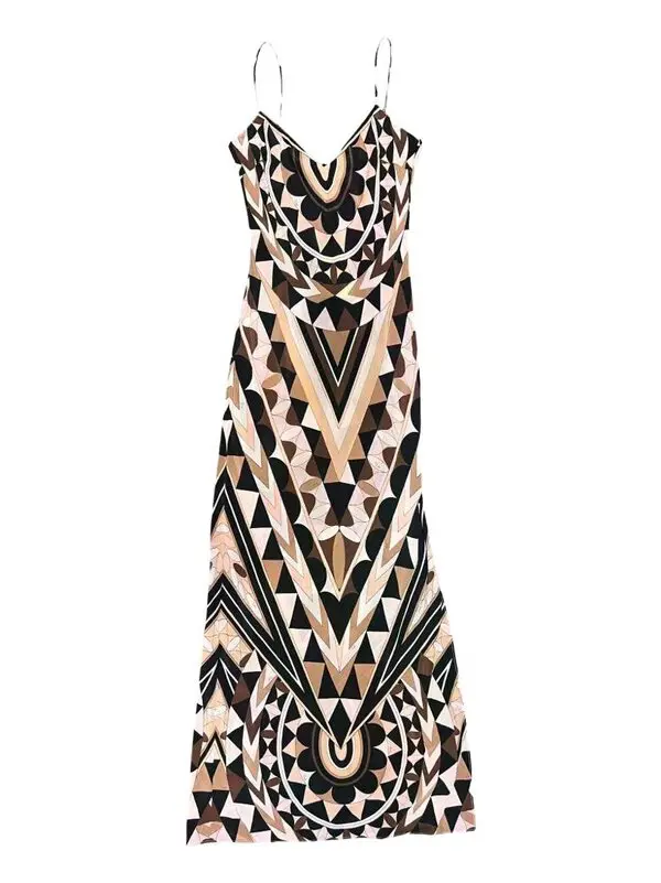 Emilio Pucci Geometric-pattern Dress - Brown