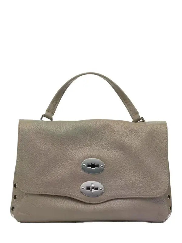 ZANELLATO Postina Turnlock Leather Tote Bag - Grey