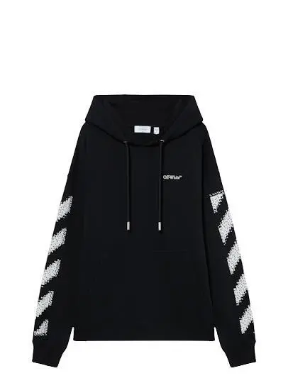 Off-White Pixel Diagonal Skate Hoodie - Black/white