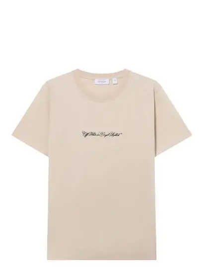 Off-White Script Arrow Slim T-shirt - Pumice Stone
