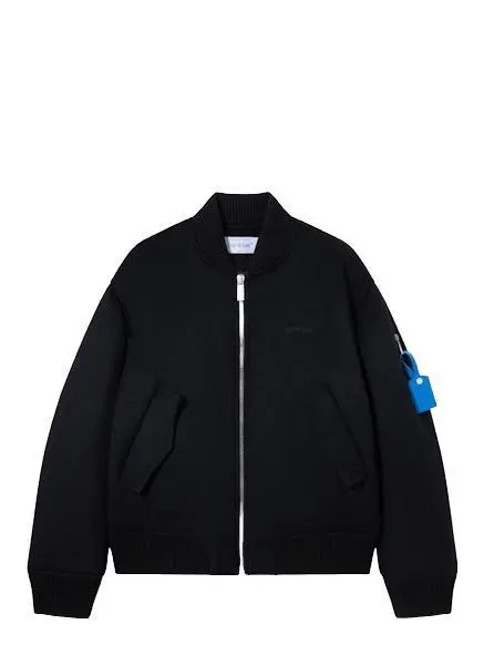 Off-White Quote Bomber Jacket - Black/dark Grey