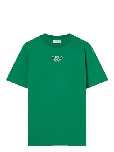 Off-White Bandana Arr Slim Short Sleeve Tee Shirt - College Green White