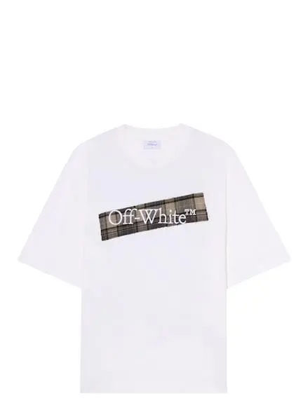 Off-White Off Flannel Diagonal Skate Logo Tee Shirt - White/black