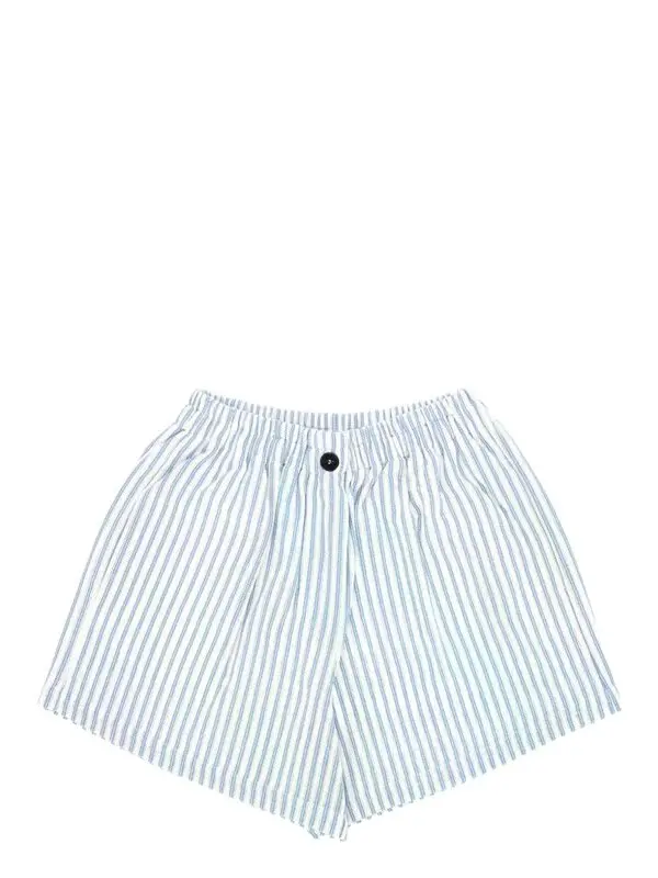 FORTE_FORTE Striped Button Shorts - White