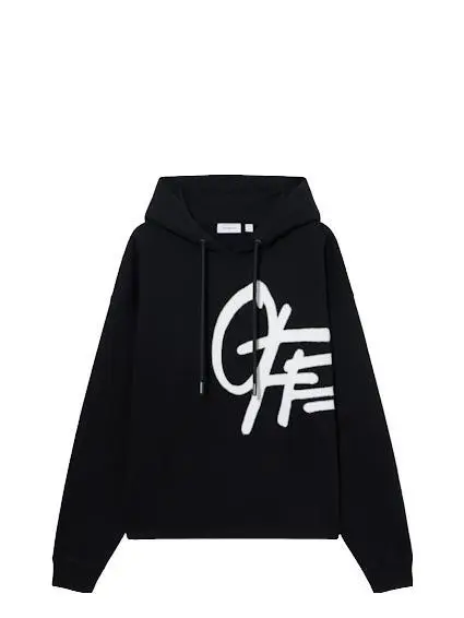 Off-White Spray Logo Loose Hoodie - Black