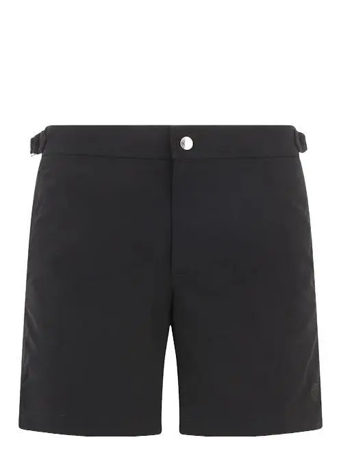 Alexander McQueen Straight Hem Pocketed Swim Shorts - Black
